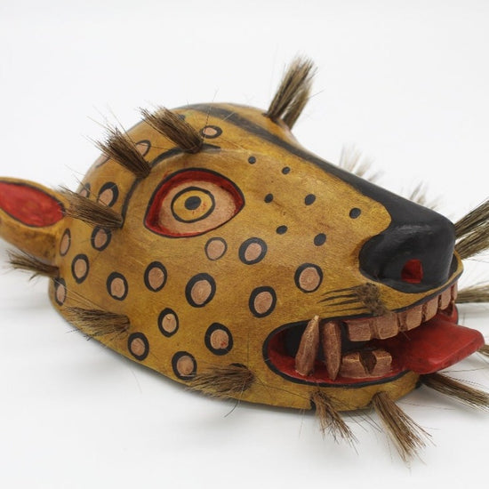 Handcarved Wooden Snarling Jaguar Mask – LaCasaGuatemala
